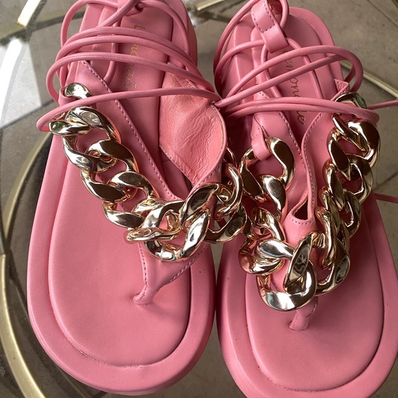 Lemonade | Shoes | Lemonade Ankle Strap Gem Chain Link Pink Man Made ...